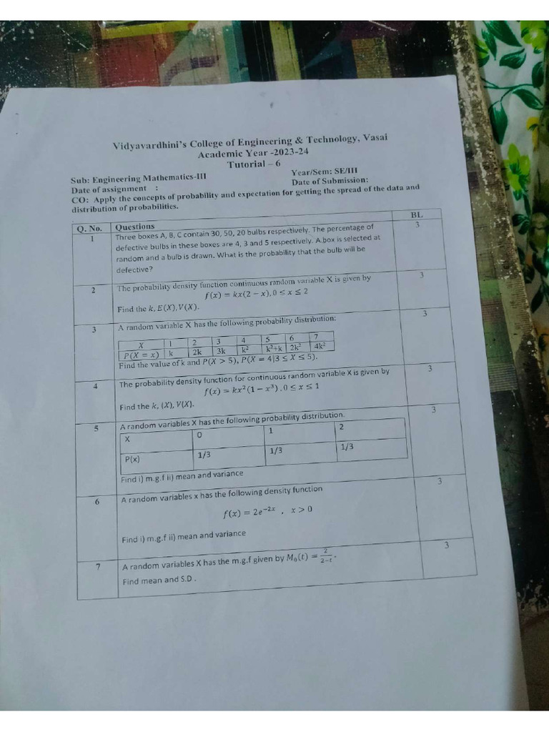 Maths Tutorial 6 - Compressed | PDF