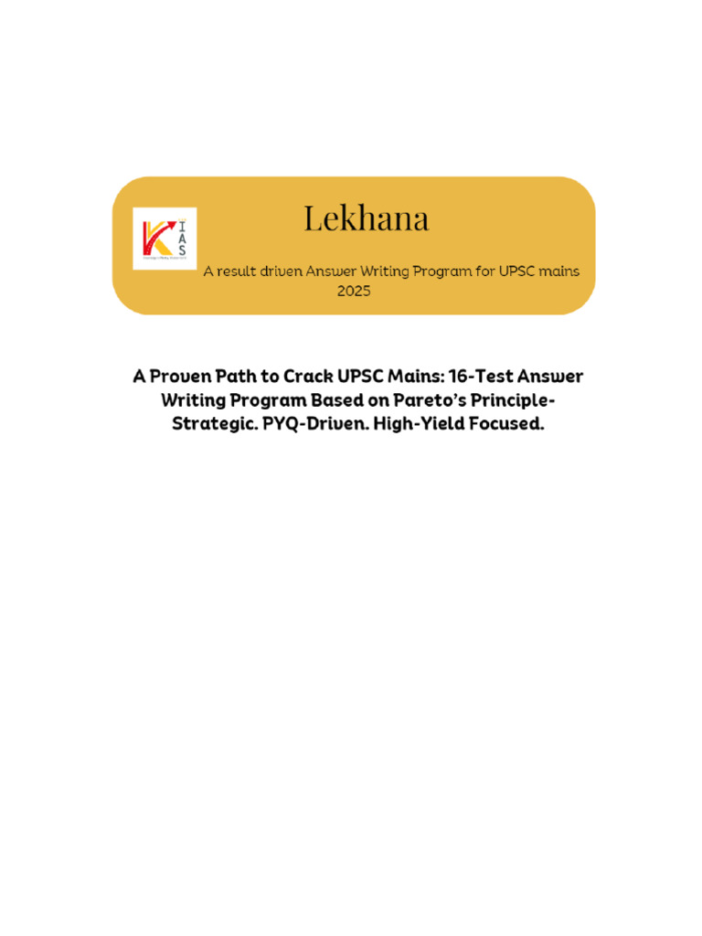 Lekhana Mains Answer Writing Skill Training Program | PDF