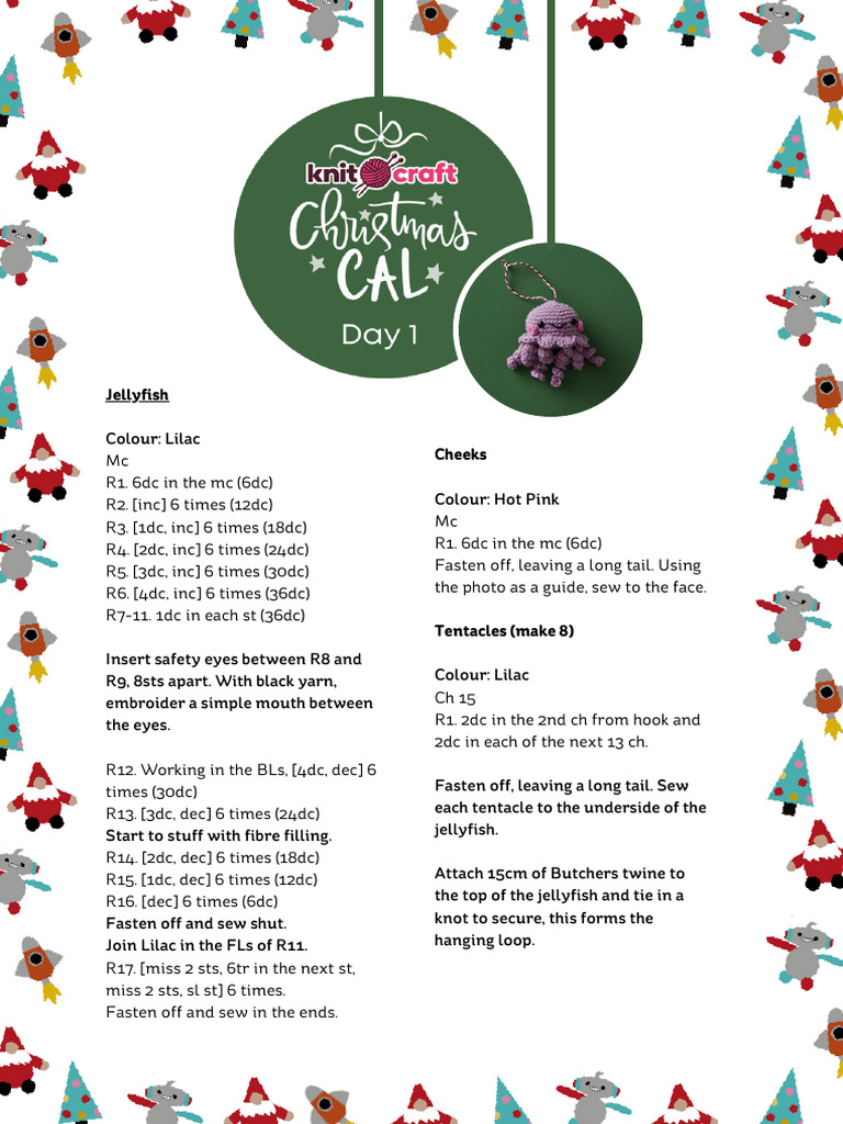 Knitcraft Christmas Advent Cal - Day1 | PDF