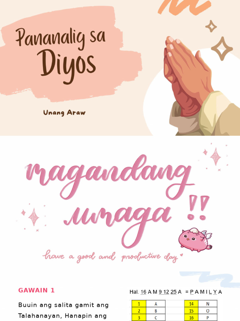 Quarter 1 Week 4 Pananalig Sa Diyos Faith | PDF