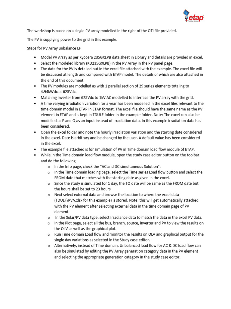 PV Workshop Exercise | PDF