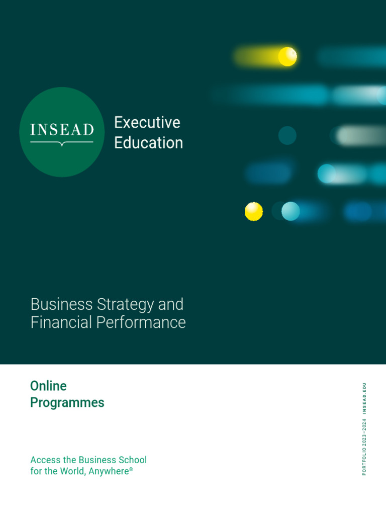 Brochure Business Strategy and Financial Performance INSEAD | PDF ...