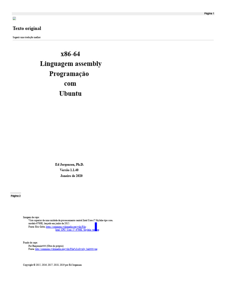 Assembly x86 - 64 Ubuntu BR | PDF