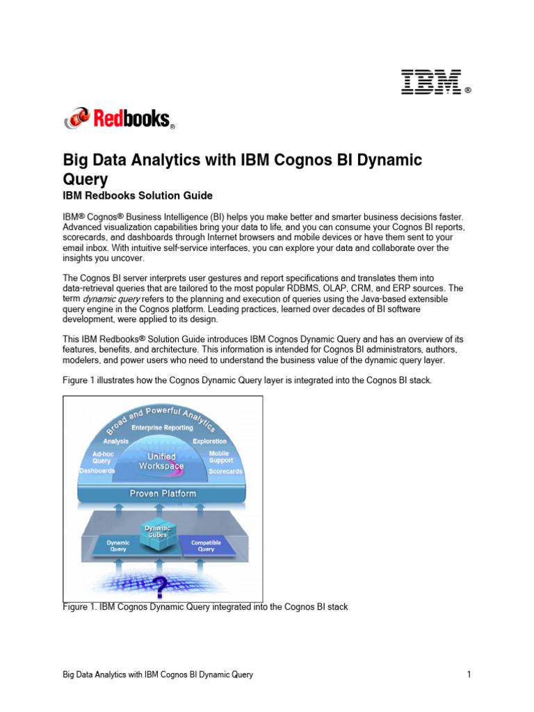 Big Data Analytics With IBM Cognos BI Dynamic Query | PDF