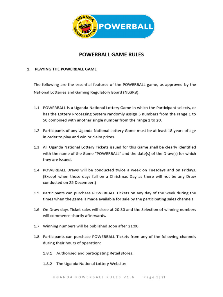 POWERBALL_RULES_AND_REGULATIONS | PDF