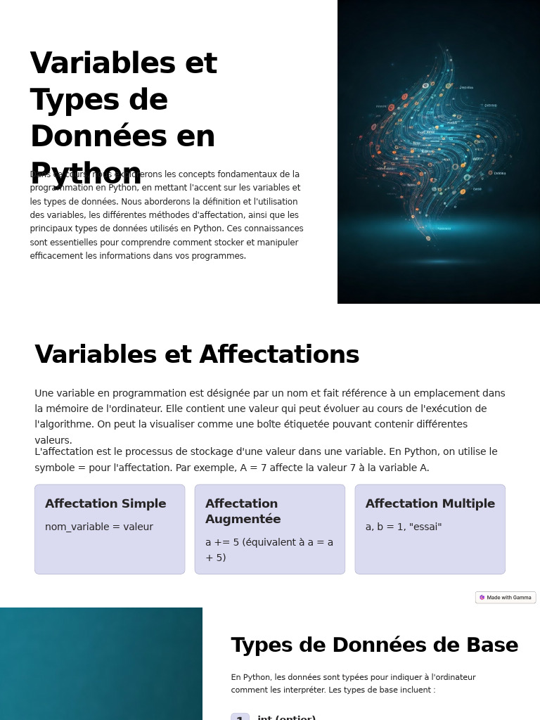Variables Et Types de Donnees en Python | PDF
