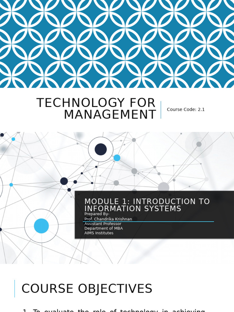 Technology For Management | PDF