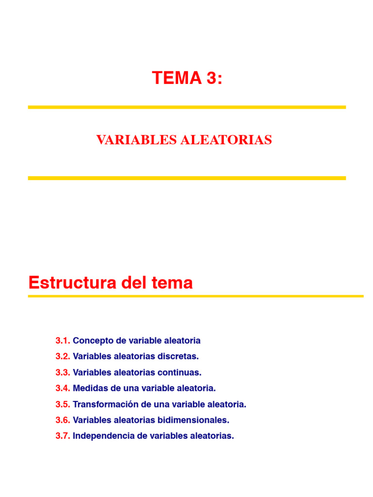 Tema 3 - Variables Aleatorias | PDF