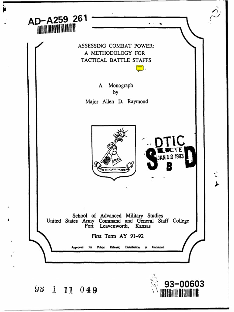 ,-DTIC: by Major Allen D. Raymond | PDF