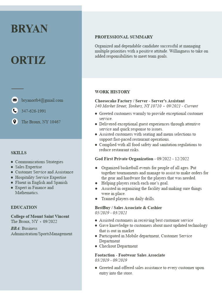 Resume Bryan Ortiz | PDF