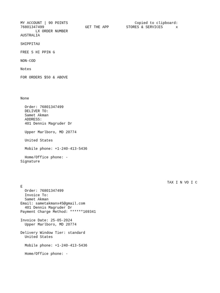 Tax Invoice Sephora Vegamour | PDF