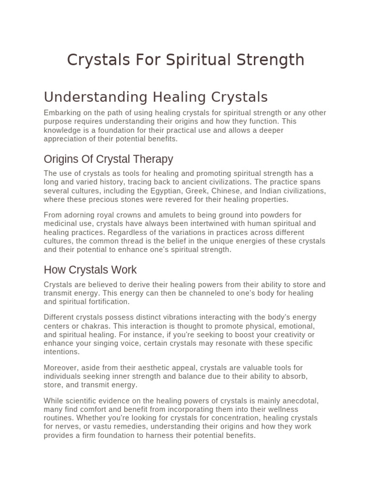 Crystals For Spiritual Strength | PDF