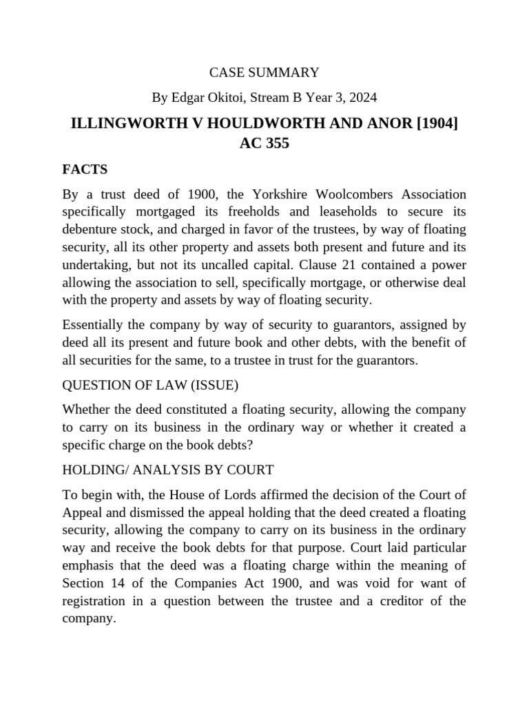 Edgar Case Summary | PDF