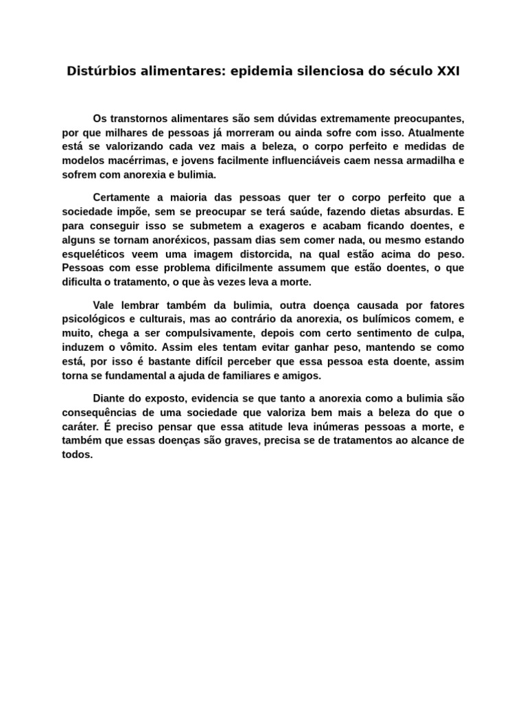 Guilherme Nunes 2B - Distúrbios Alimentares | PDF