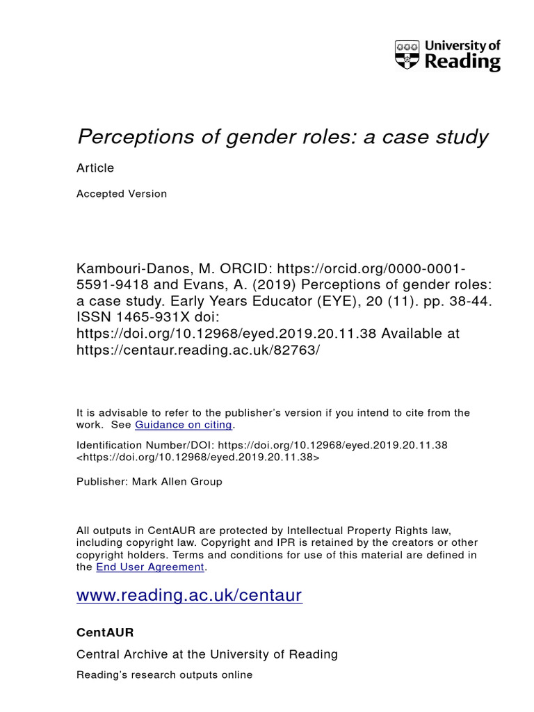 Paper Gender Perceptions For EYE | PDF