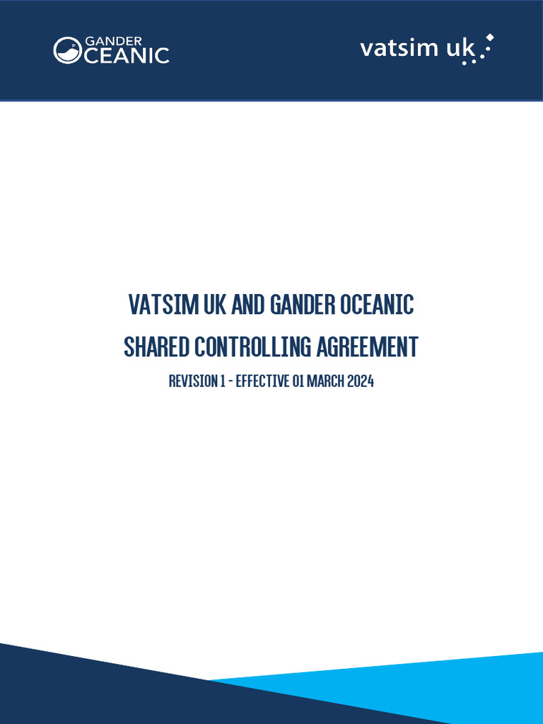 VATSIM UK-Gander Oceanic Controlling Agreement Version 1 | PDF