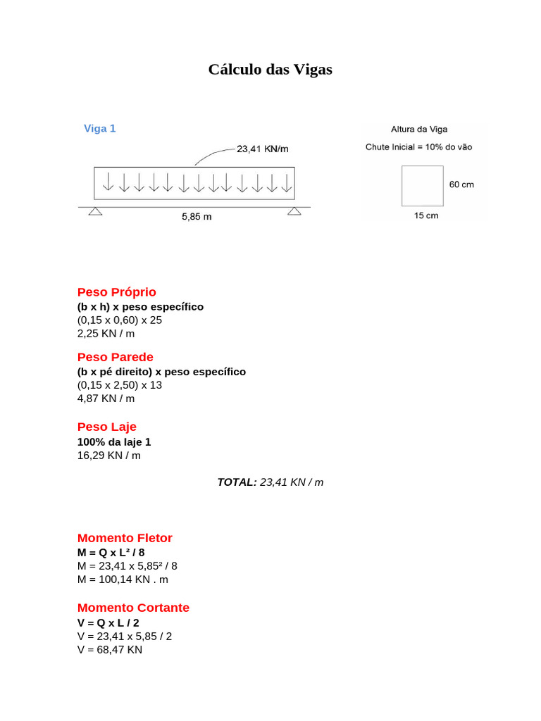 02 - Cálculo Das Vigas | PDF