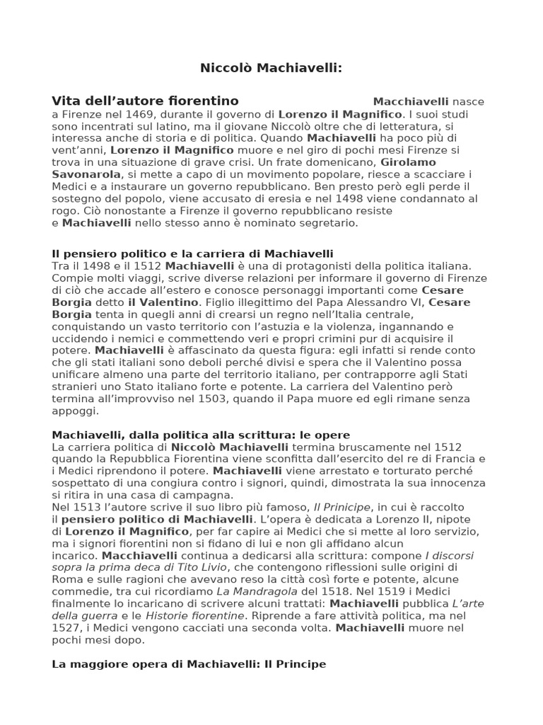 Niccolò Machiavelli | PDF