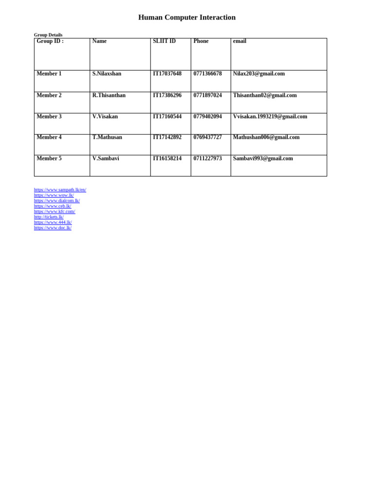 HCI Group Details | PDF