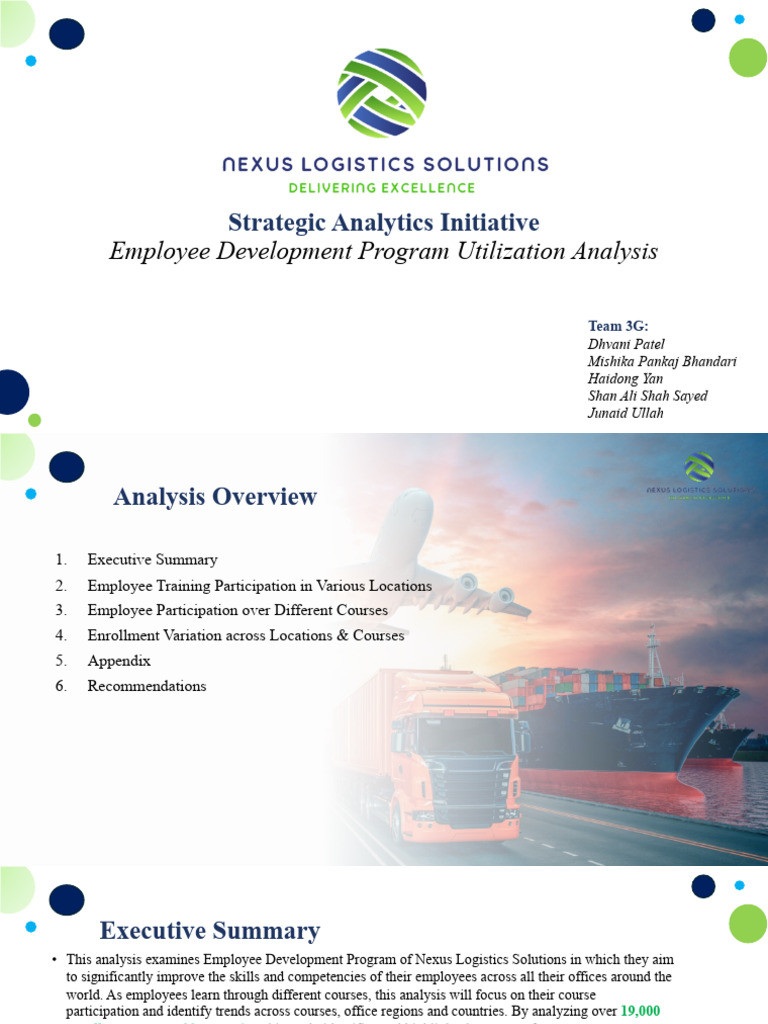 Team 3 G Presentation Analytics Design | PDF