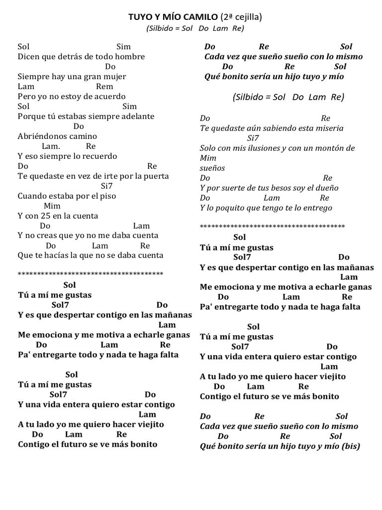 Tuyo y Mío Camilo | PDF