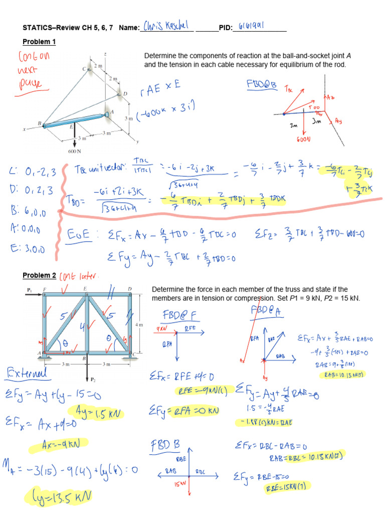 Chapter 5,6,7 Review Worksheet | PDF