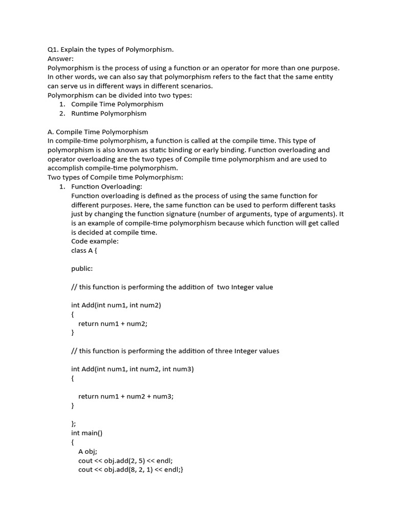 Polymorphism Assignment | PDF