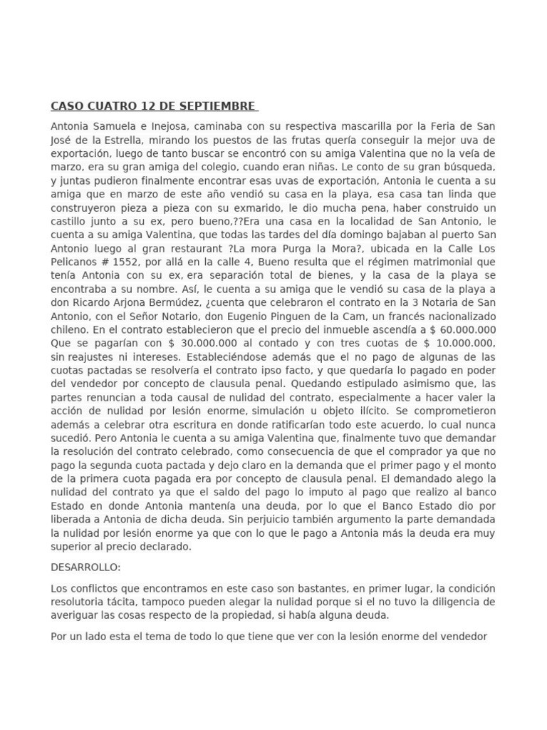 Caso Cuatro 12 de Septiembre | PDF