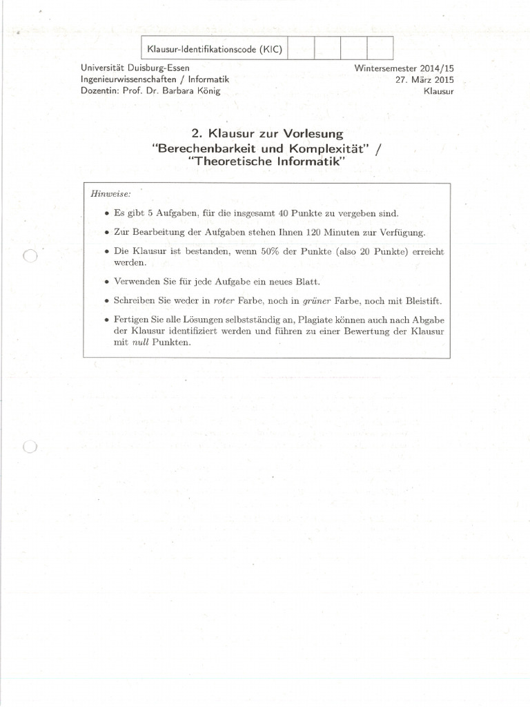 Klausur WS1516 2 | PDF
