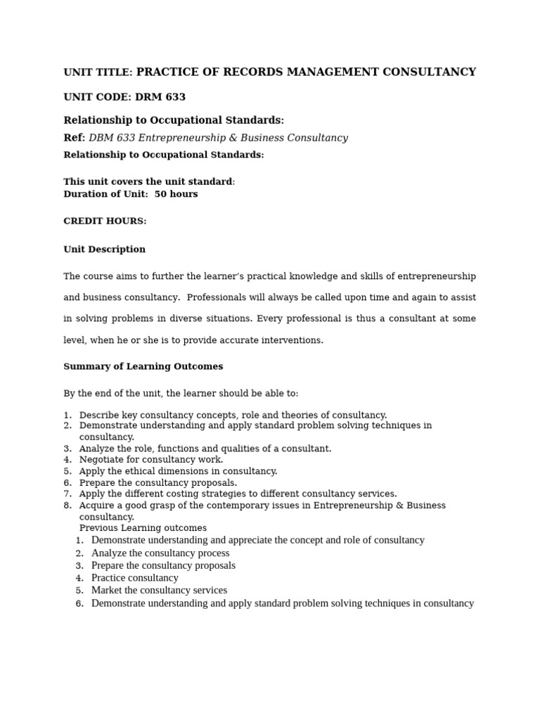 UNIT TITLE DBM 633 | PDF