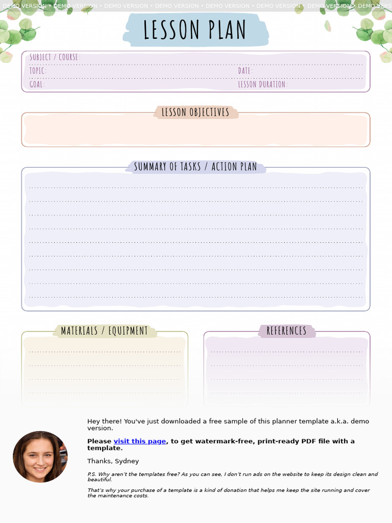 Lesson Plan - Floral Style-A4 | PDF