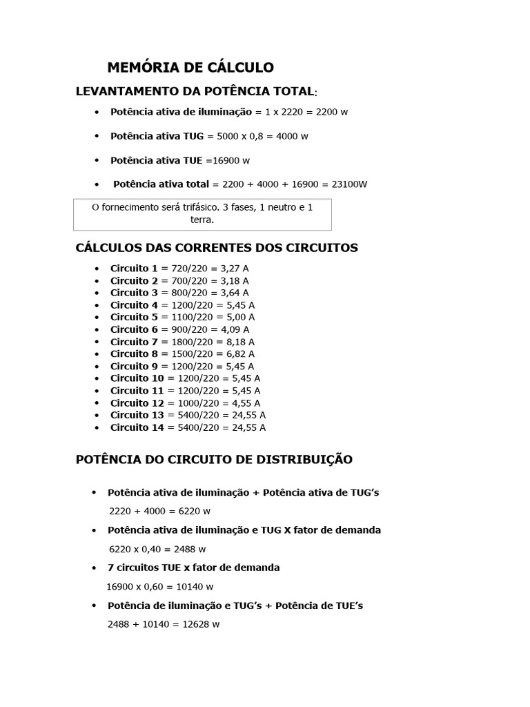 Exemplo Memorial de Cálculo | PDF