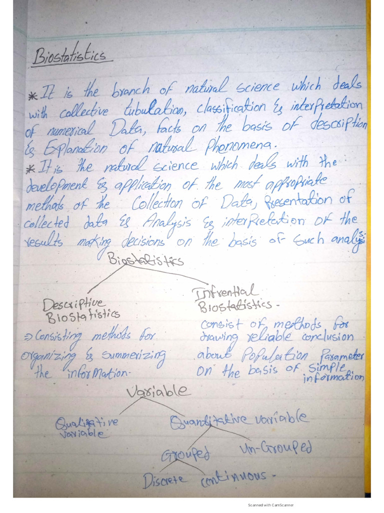 Biostatistics Notes | PDF