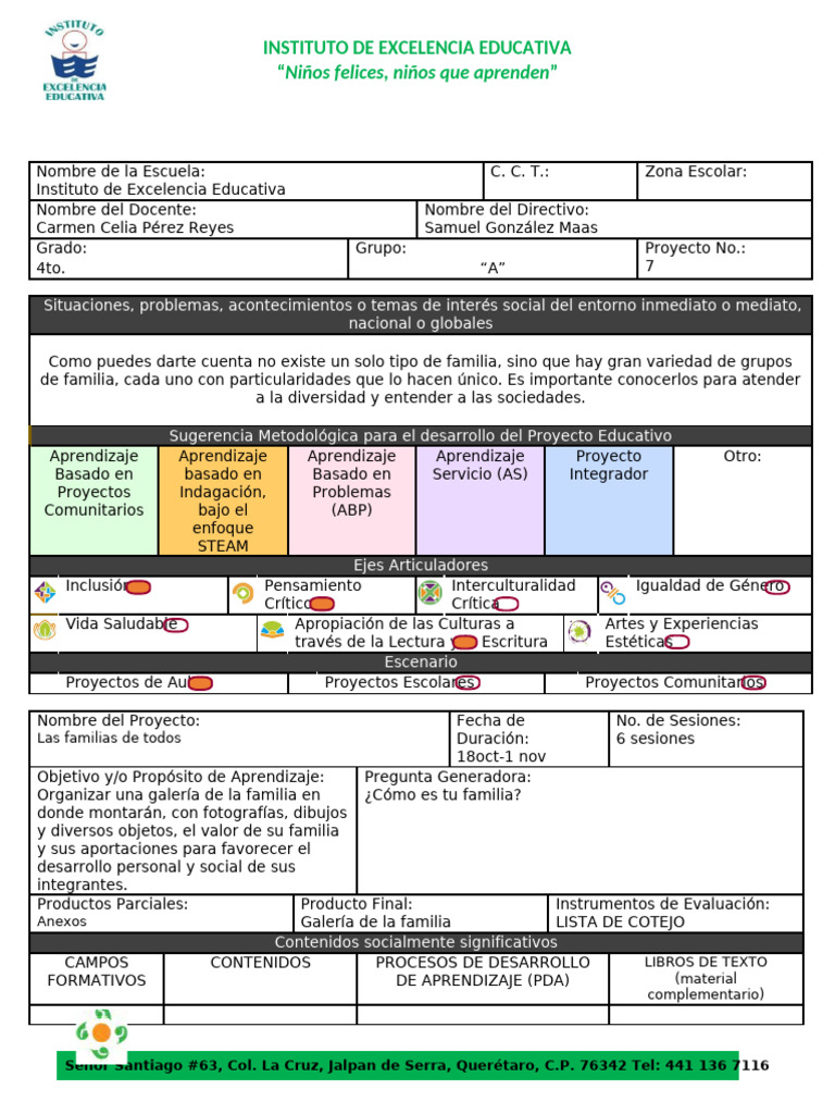 PROYECTO 7. ¿Como Es Tu Familia¿ | PDF