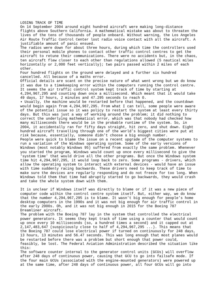 Losing track of Time | PDF