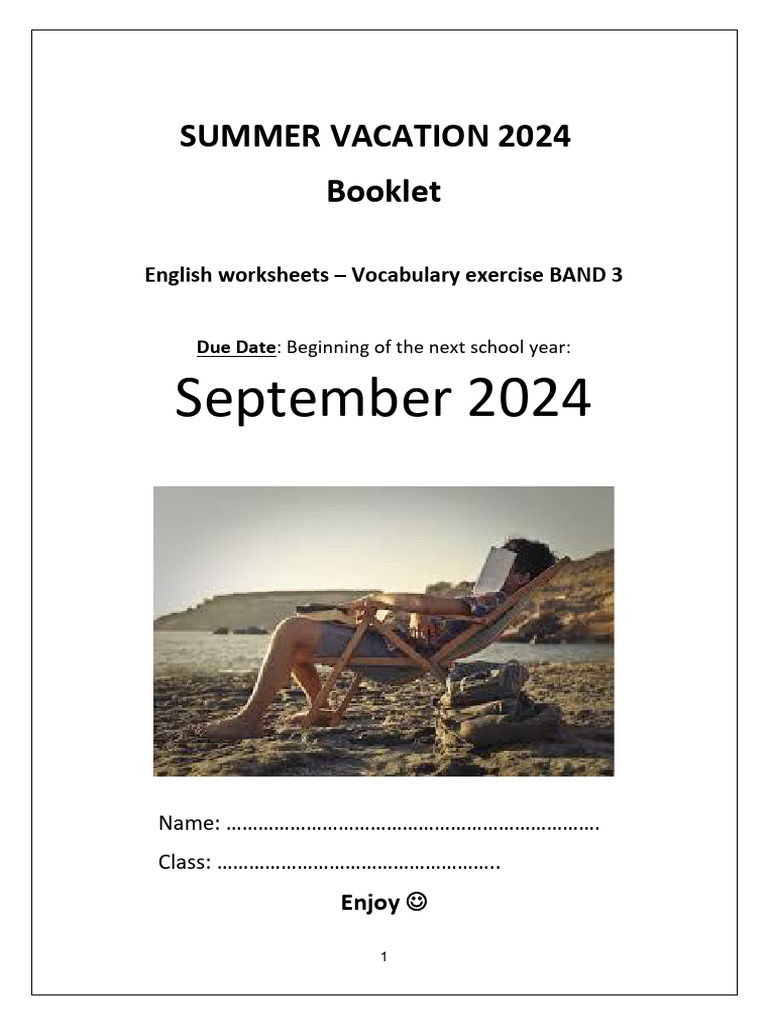 SUMMER VACATION 2024 Booklet 1 | PDF