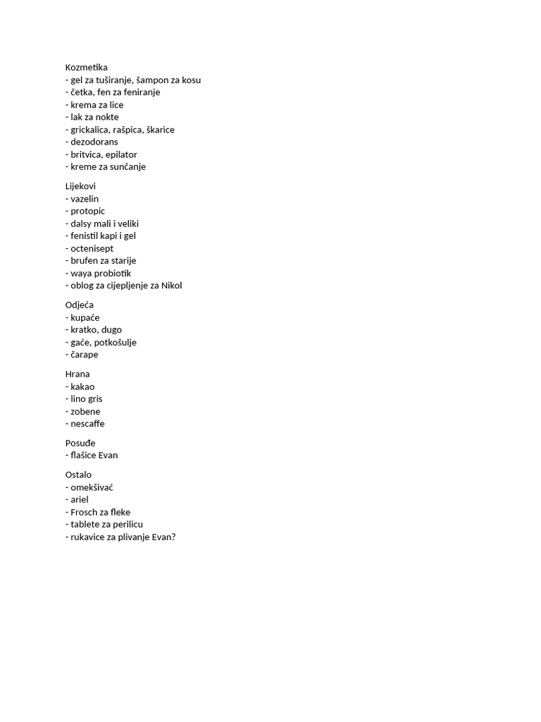 Popis Za More | PDF