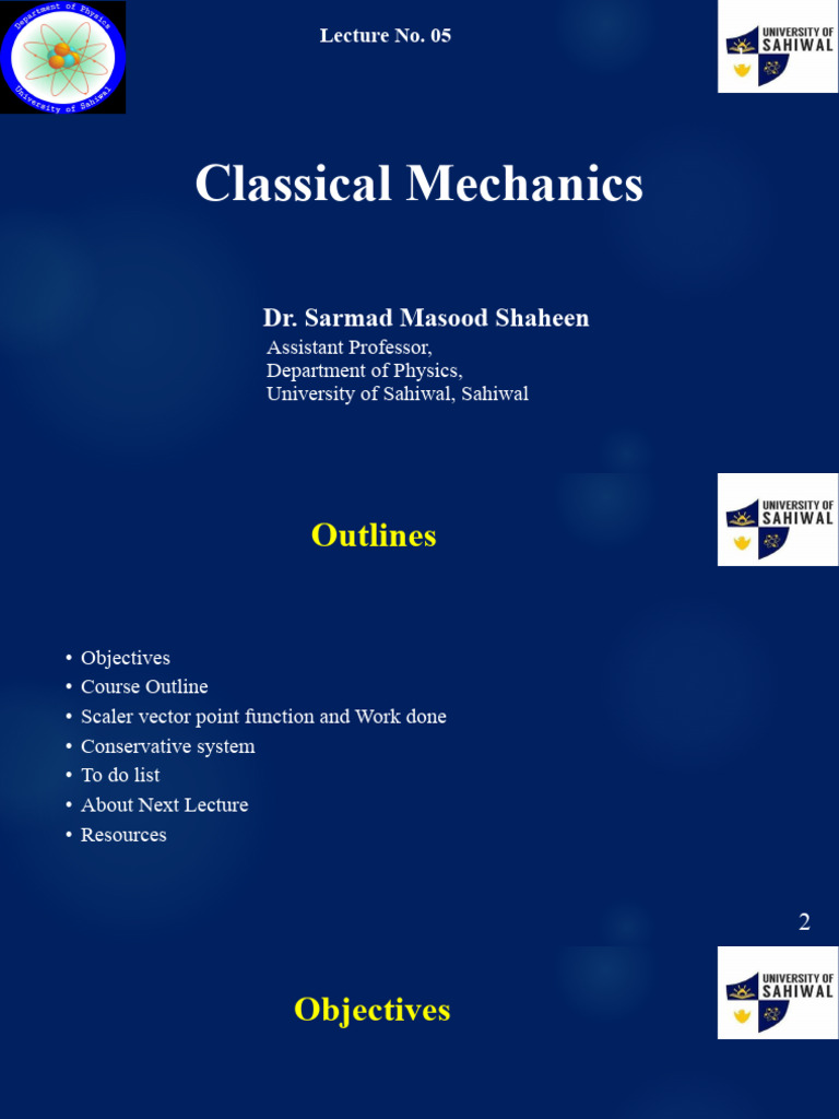 Classical Mechanics lecture 1 | PDF