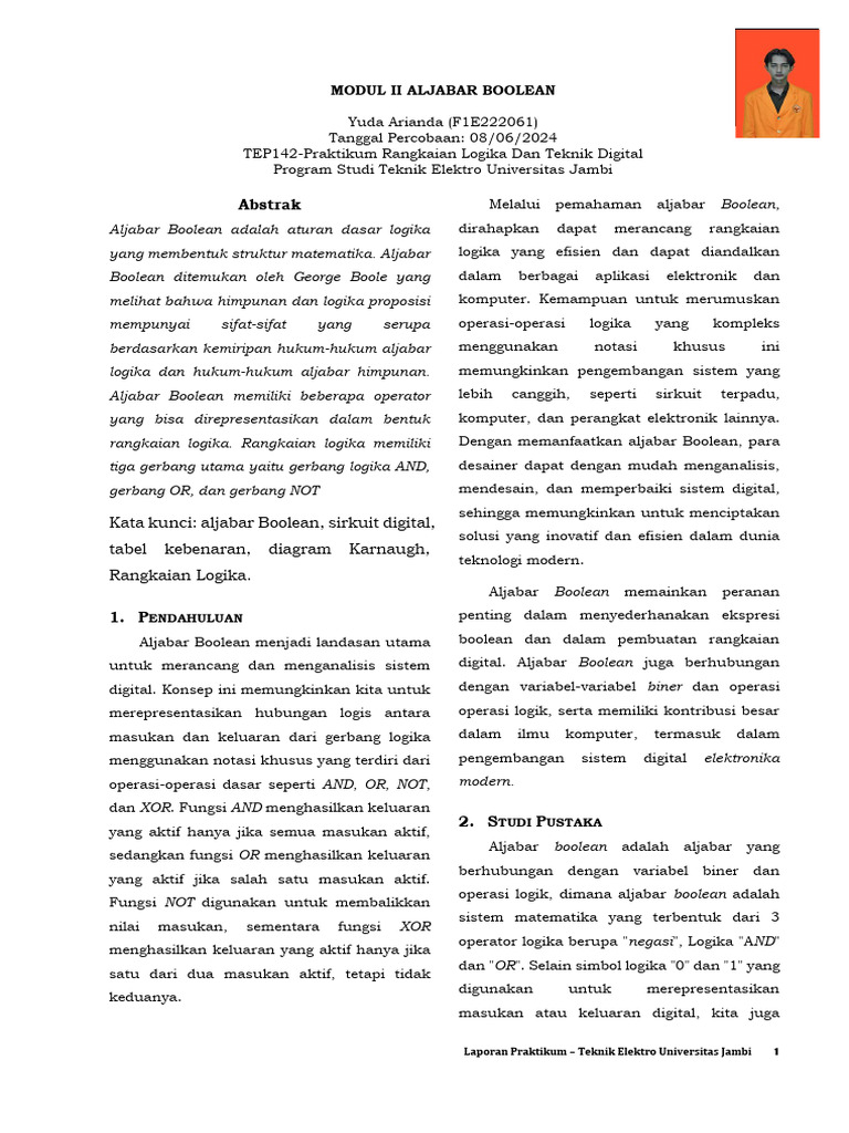 Modul 2 Aljabar Boolean | PDF