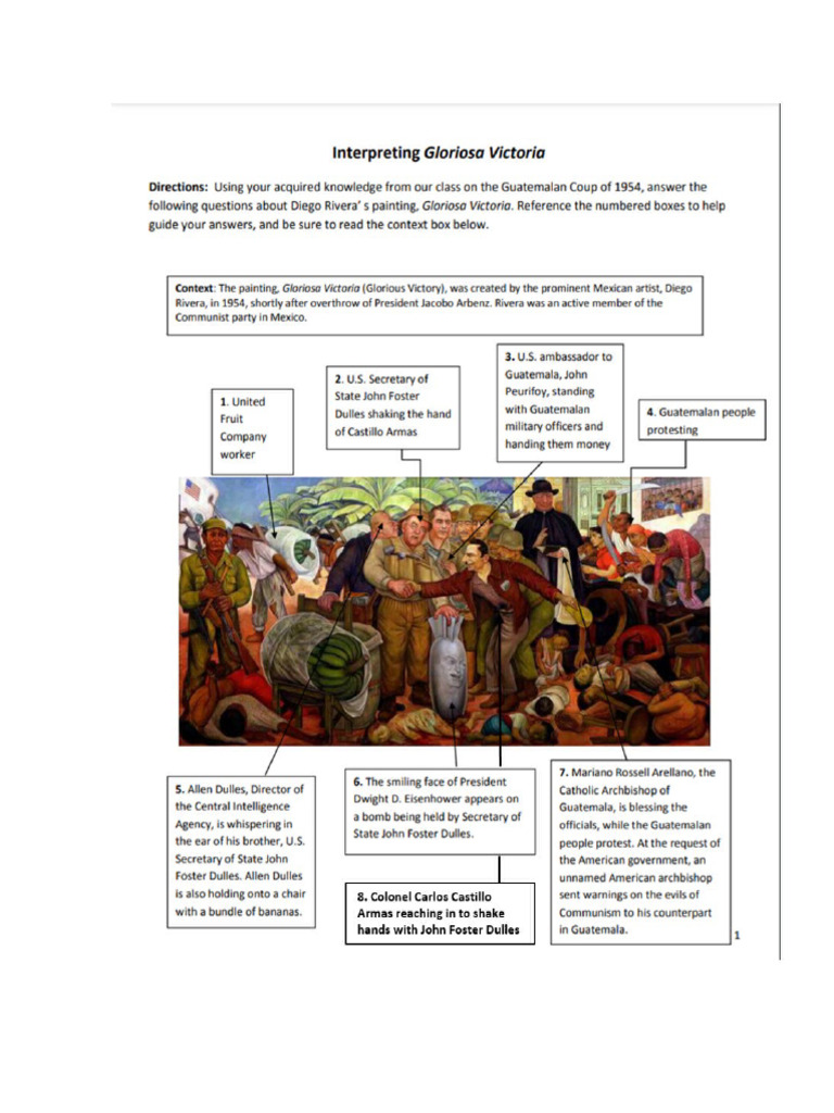3-22-24 Gloriosa Victoria and the Guatemalan Coup 1954 Assessment-1 | PDF