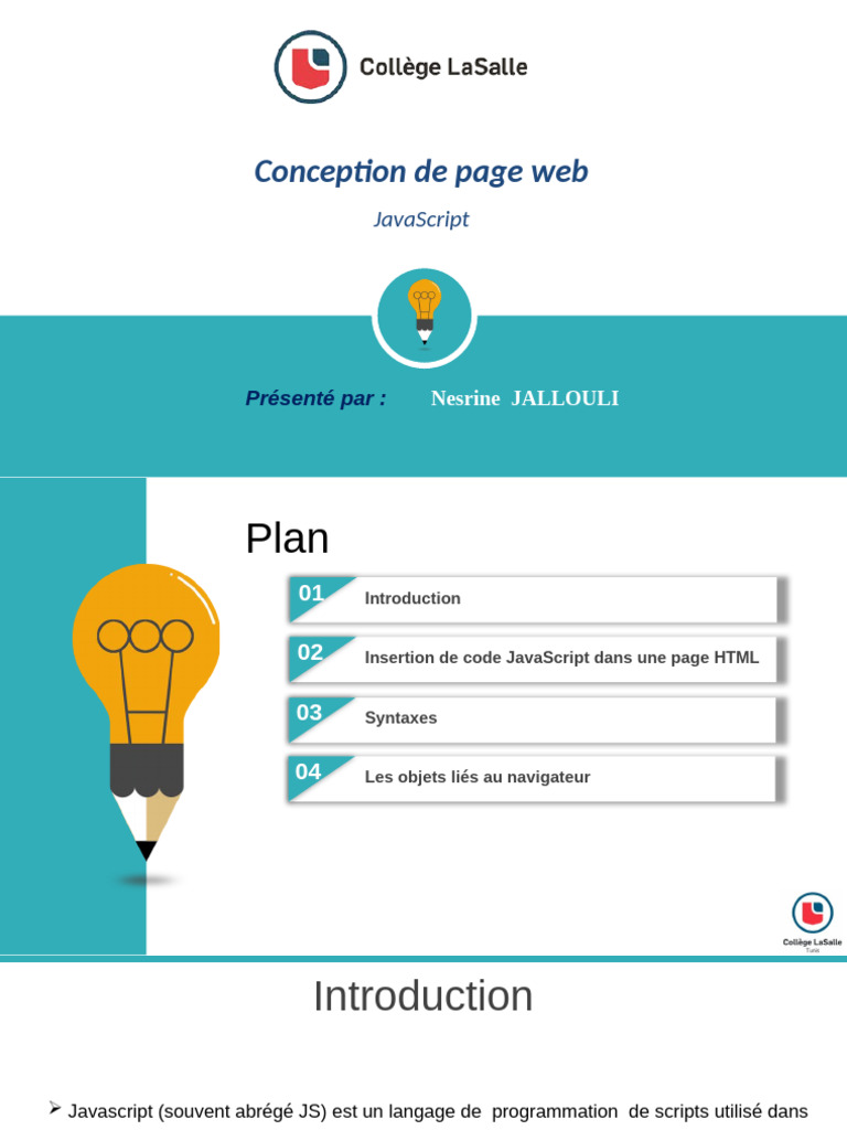 Conception de Page Web: Javascript | PDF