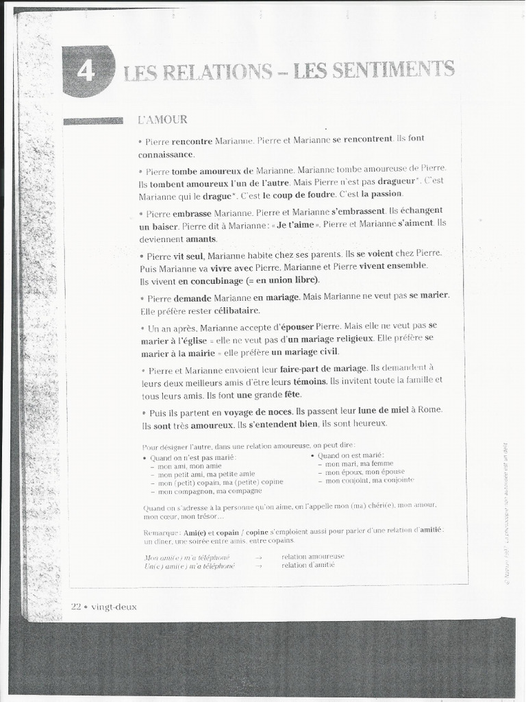 Vocabulaire I (Sentiments-Émotions) | PDF