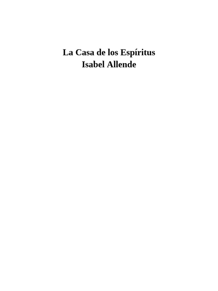 Casa de Los Espíritus | PDF