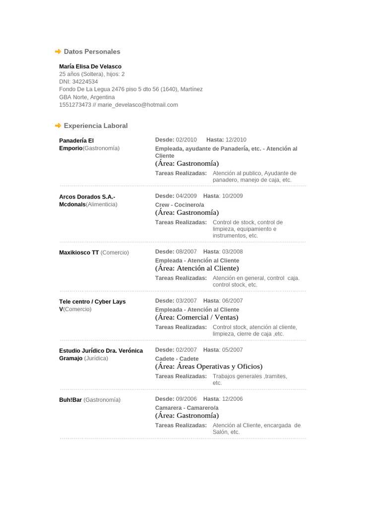 CV Maria de Velasco. | PDF