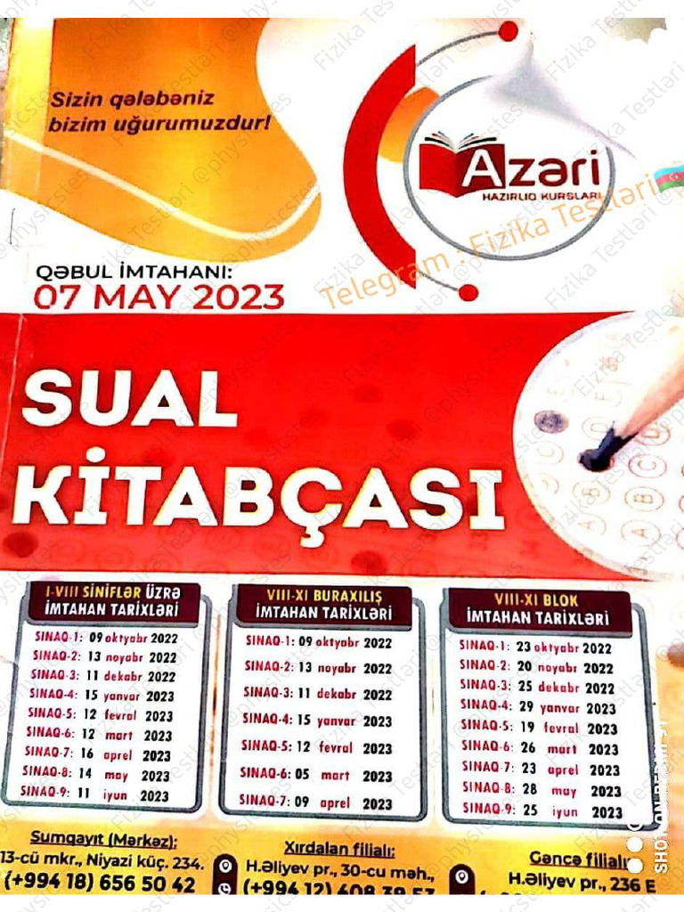 Azəri Kursları 10 Cu Sinif 1ci Qrup | PDF