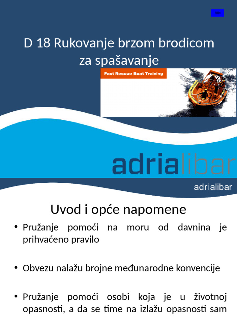 D 18 Rukovanje Brzom Brodicom Za Spašavanje - NOVO | PDF