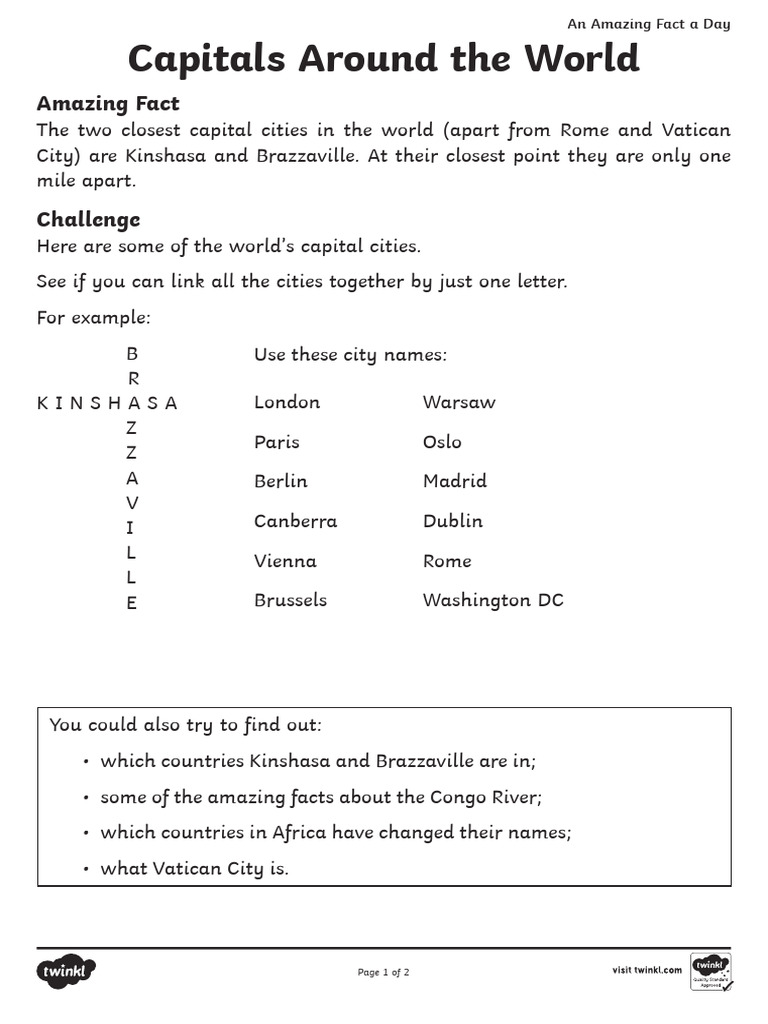 Capitals Around The World1 | PDF