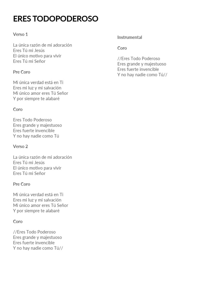 Eres Todopoderoso | PDF