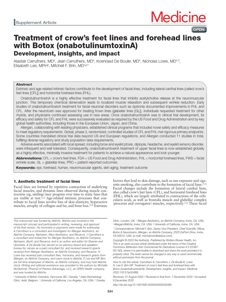 Treatment-of-crow-s-feet-lines-ecfc785b-6111-466d-9999-3a1521e938cf | PDF