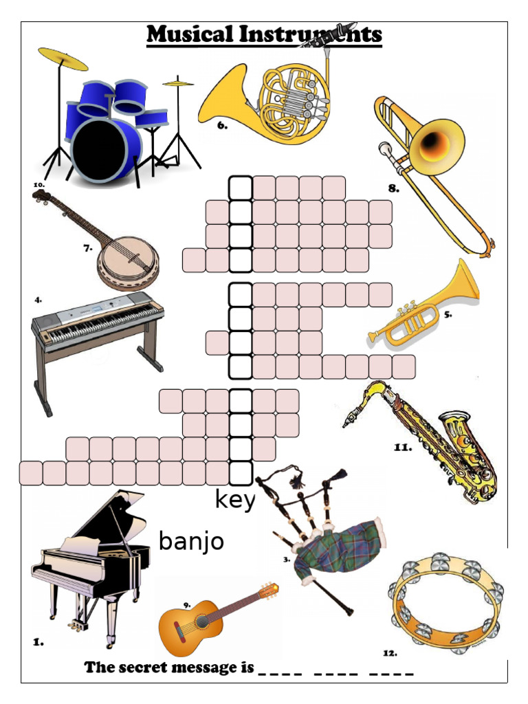 Musical Instruments Crossword Crosswords - 73294 | PDF